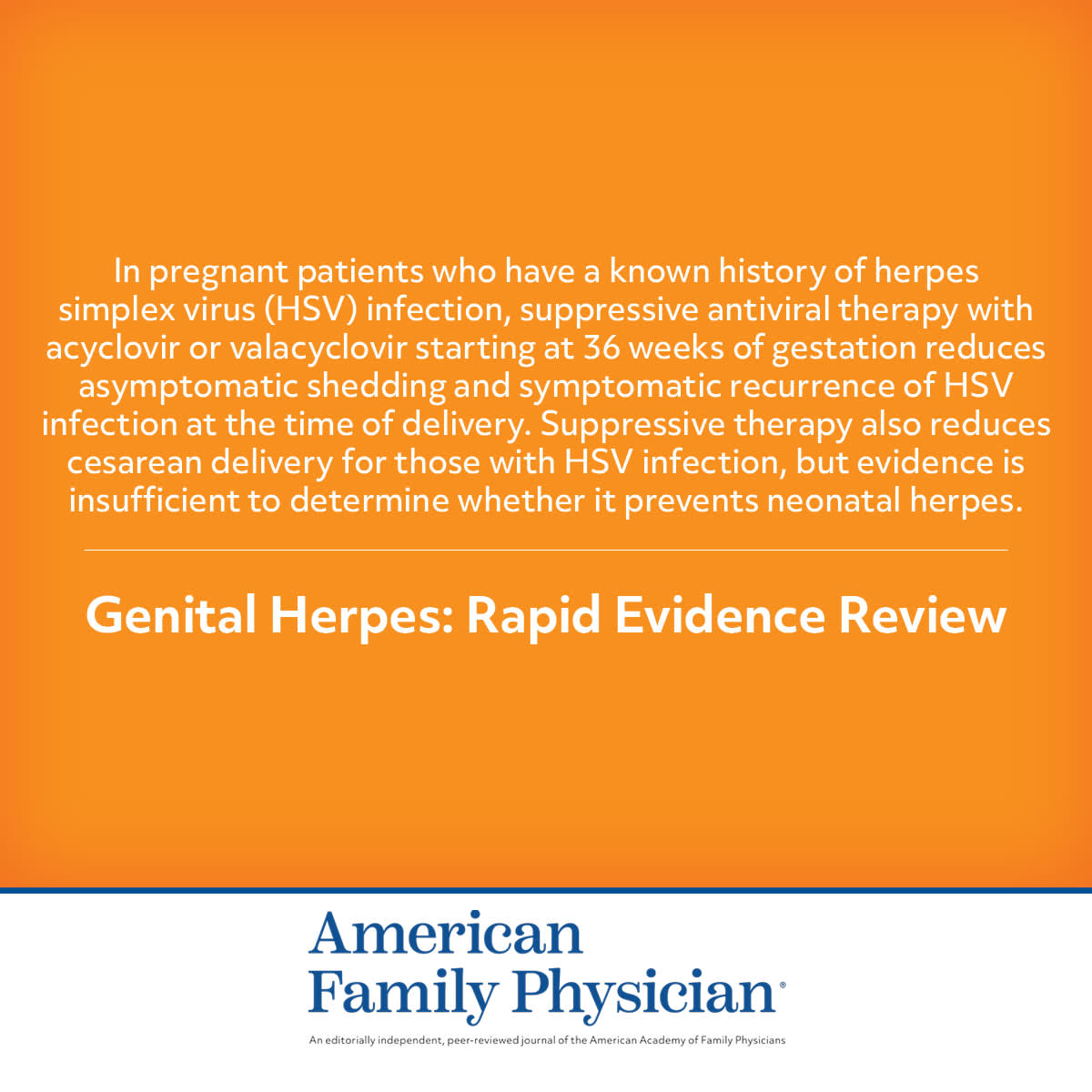 Genital Herpes: Rapid Evidence Review | AFP